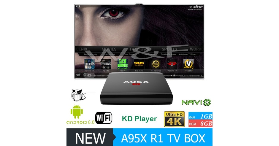 TV BOX ALFAWISE A95X-R1,4K -Quad-Core,1Gb,8Gb, Wi-fi,Android 6,Nou ...