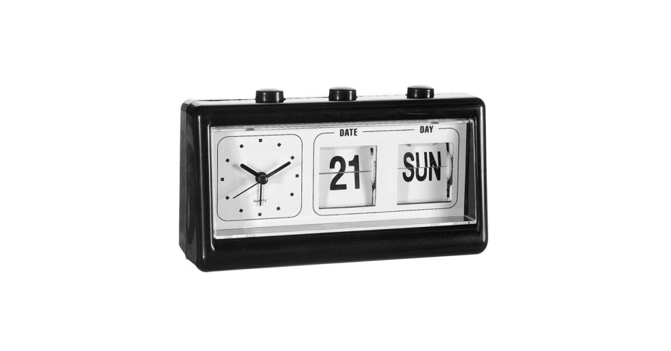 Ceas cu calendar, 19 x 10 cm, Negru | arhiva Okazii.ro