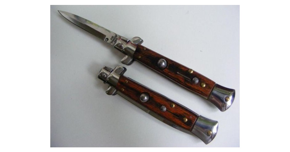 Briceag - Cutit - Stiletto cu buton - 440 Stanless Italy | arhiva Okazii.ro