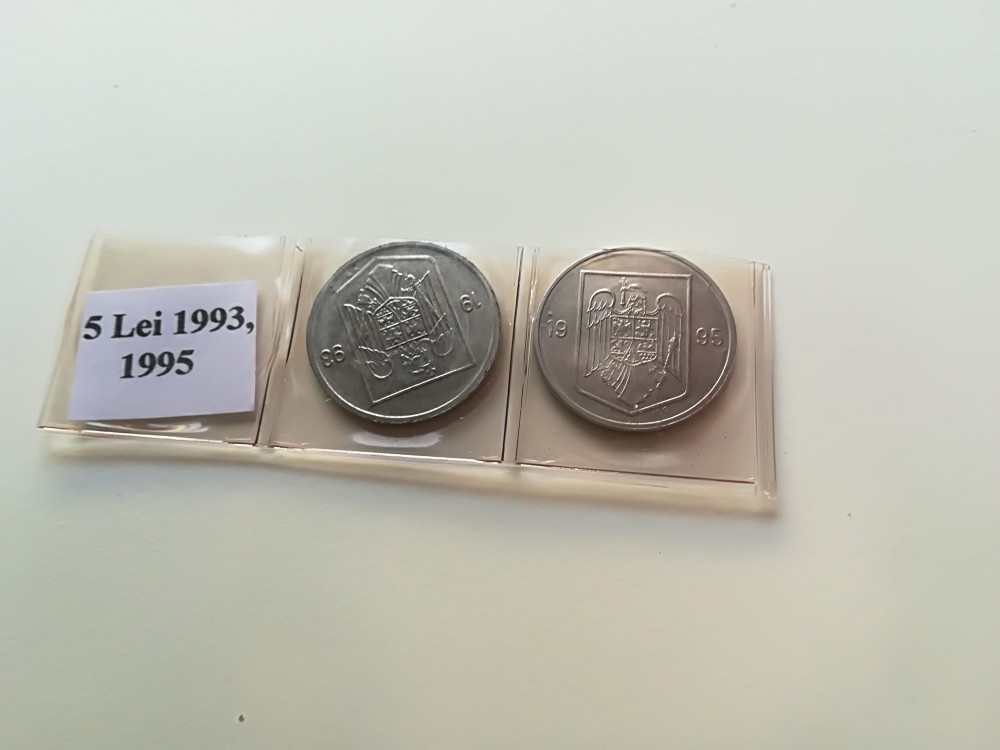 Monede Romania 5 Lei 1993 si 1995 | arhiva Okazii.ro