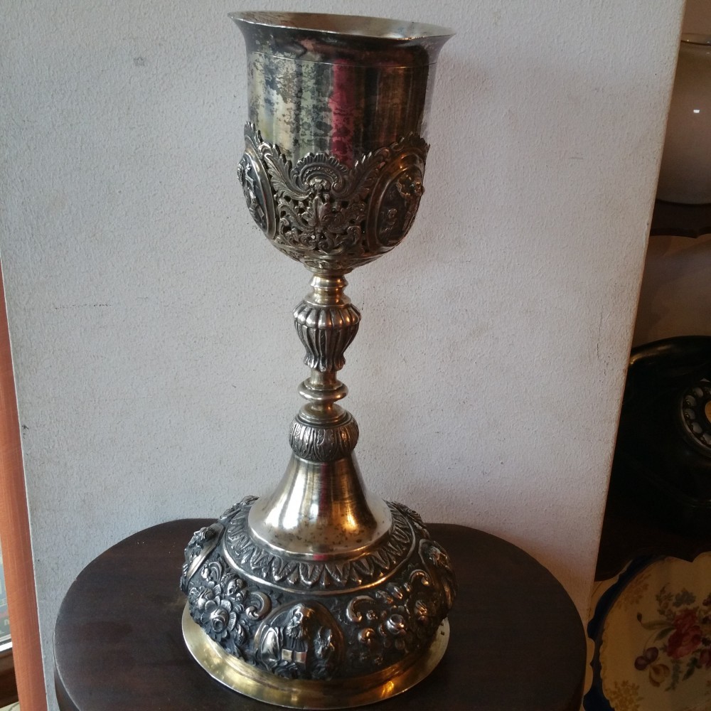 POCAL , POTIR , PAHAR DE ARGINT DE CULT CRESTIN ORTODOX sec. 19 - inc ...