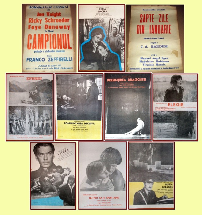 Lot 10 afise Romaniafilm era comunista, cinema Epoca de Aur anii '70 ...