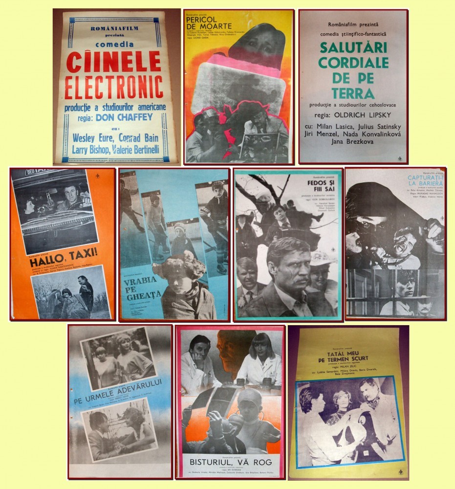 10 afise Romaniafilm era comunista (lot 2), cinema Epoca de Aur anii ...