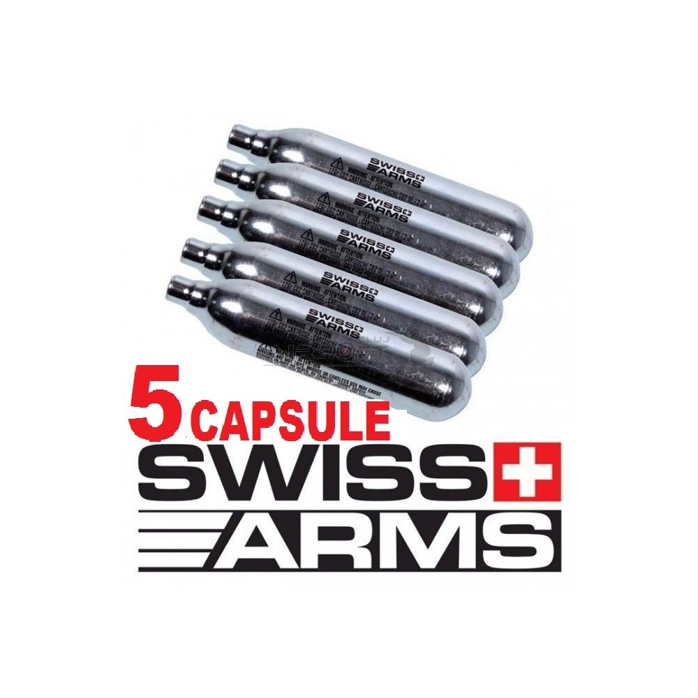 5 Capsule CO2 12 Gr SWISS ARMS Butelii CO2 Pistol Pusca Aer Comprimat ...