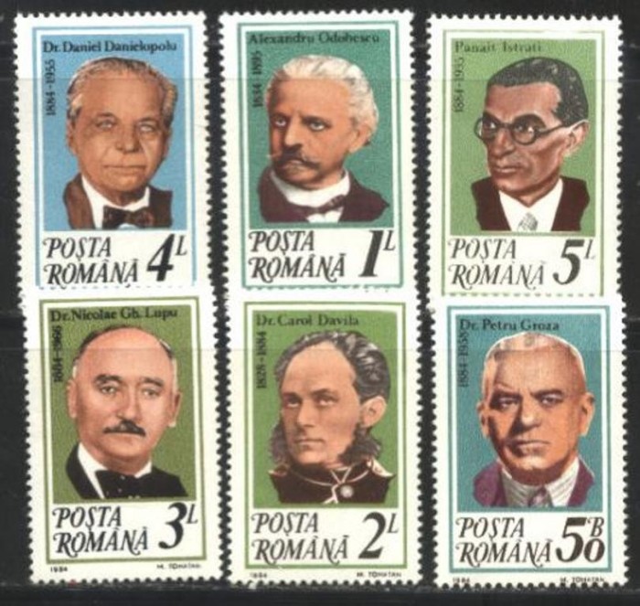Romania 1984 - MARI PERSONALITATI, serie nestampilata, AC19 ...