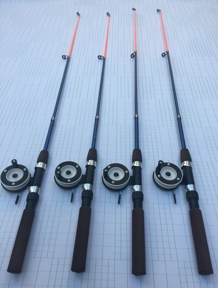 Set 4 lansete cu 4 mulinete pentru pescuit la copca # | arhiva Okazii.ro