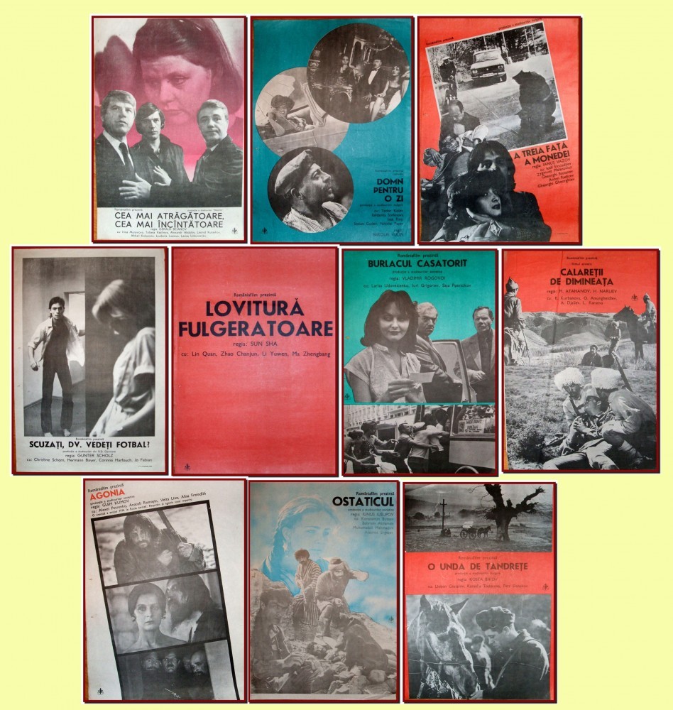 10 afise Romaniafilm era comunista (lot 3), cinema Epoca de Aur anii ...