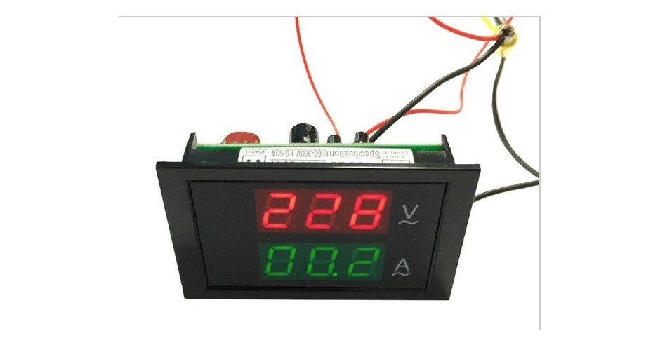 Voltmetru si ampermetru digital AC 80 - 300V 0-200A + Shunt Dual LCD ...