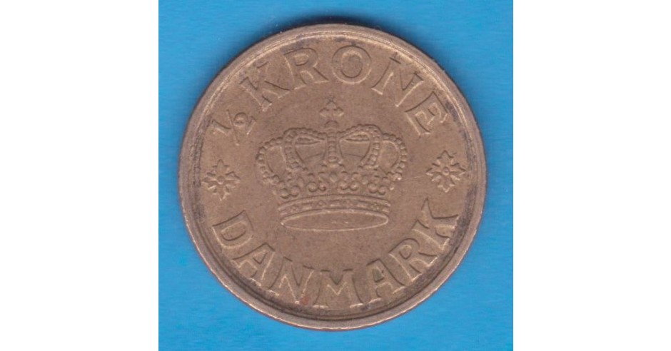 (M1722) MONEDA DANEMARCA - 1/2 KRONE 1924, HCN-GJ | arhiva Okazii.ro
