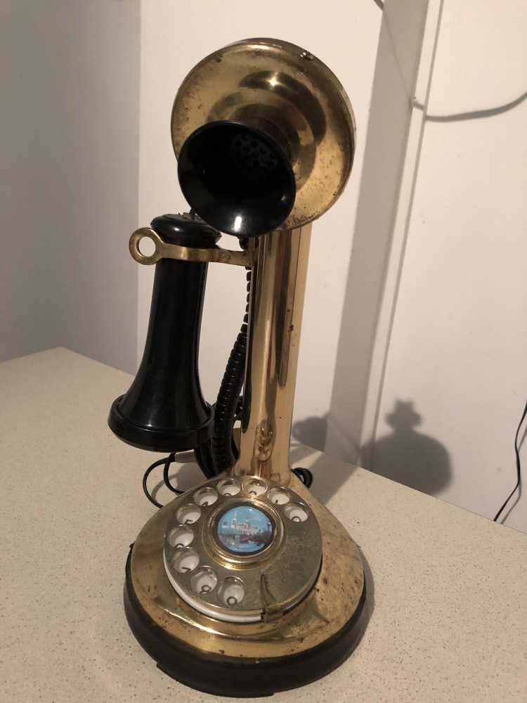 Telefon vechi,francez,model vintage,cu receptor separat de microfon ...