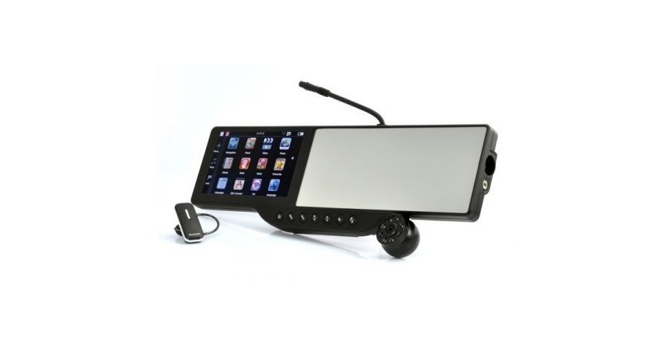 Oglinda retrovizoare cu GPS incorporat - Casca Bluetooth, 720P HD DVR ...