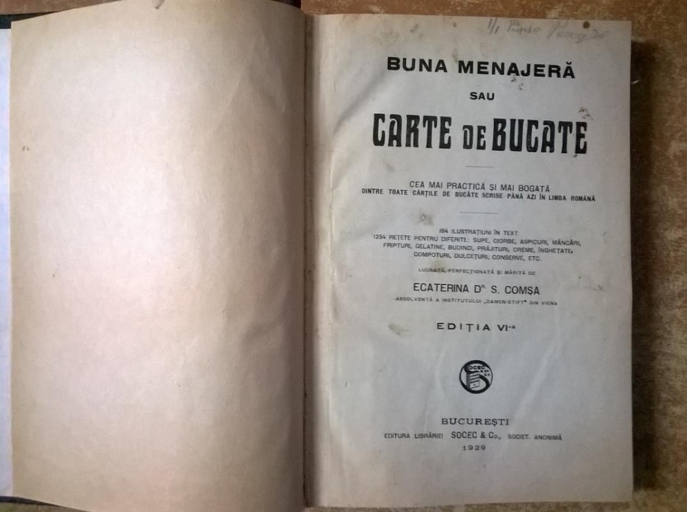 Ecaterina S. Comsa - Buna menajera sau Carte de Bucate {1929} | arhiva ...