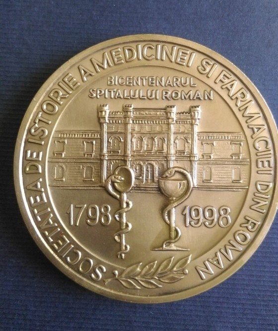 Medalia Bicentenarul Spitalului Roman 1798-1998, istoria medicinei si ...