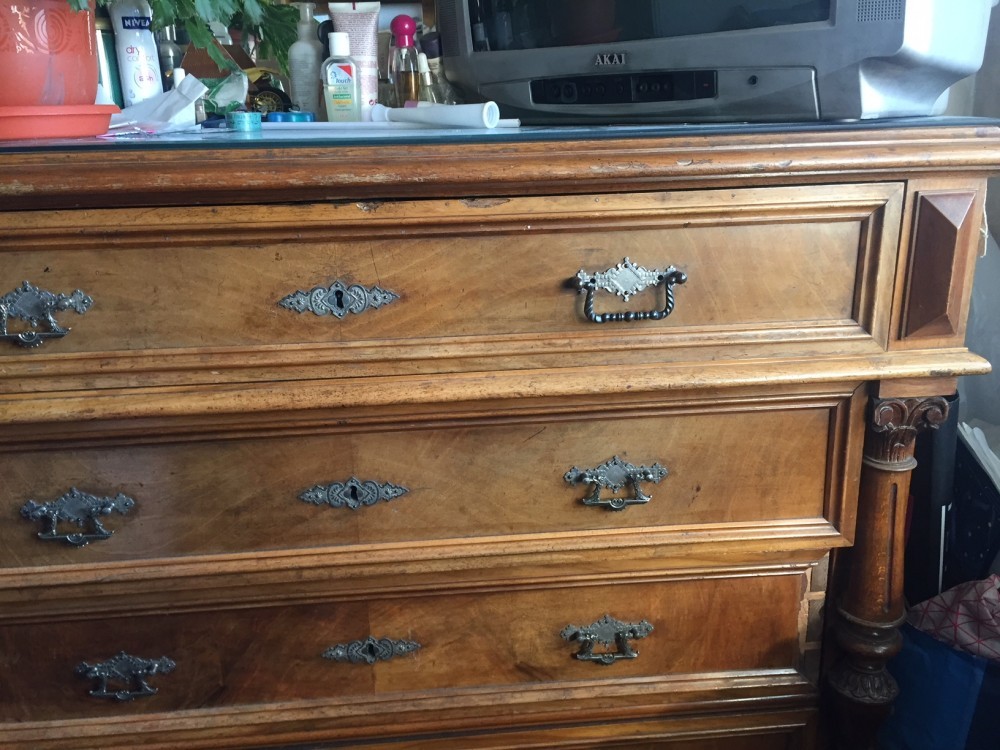 Scrin vechi lemn masiv sculptat manual | arhiva Okazii.ro