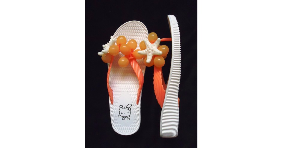 SLAPI DAMA PAPUCI FLIP-FLOPS ALBI ORANGE CASA PLAJA PISCINA STEA de ...