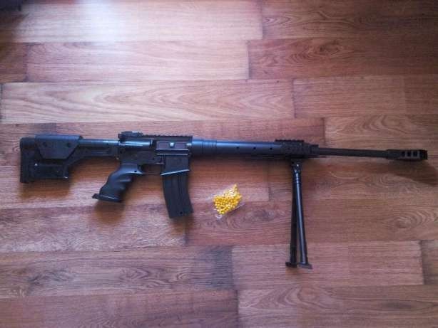 PROMO!PUSCA DE MARE DIMENSIUNE 90CM,LUNETA CU LASER,CALIBRU 6MM+ BILE ...