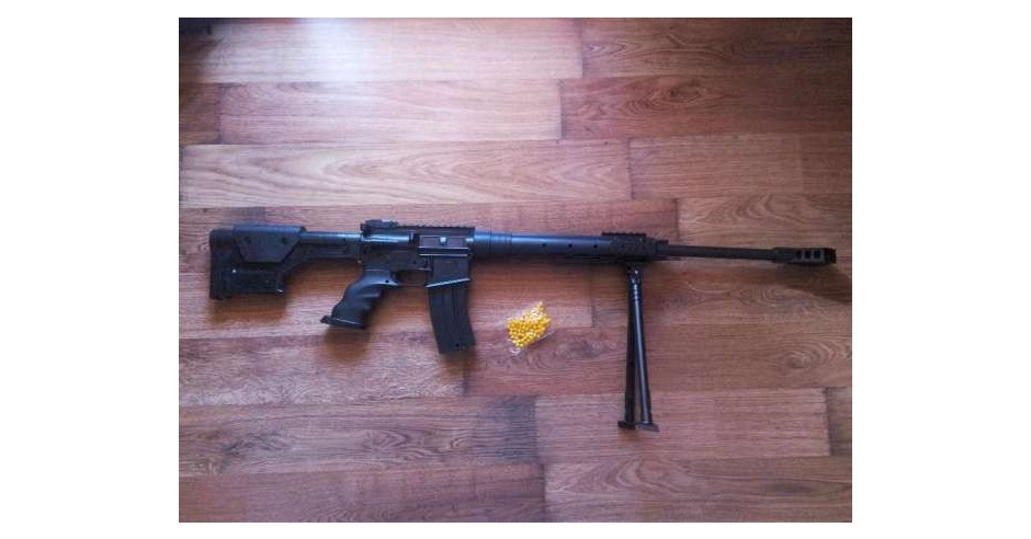 PROMO!PUSCA DE MARE DIMENSIUNE 90CM,LUNETA CU LASER,CALIBRU 6MM+ BILE ...