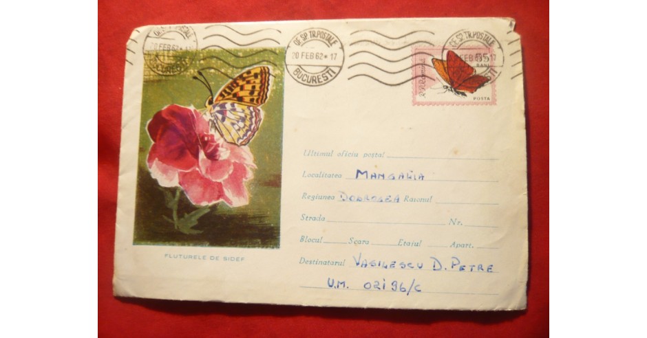 Plic ilustrat - Fluturele de sidef , cod 411/1961 | Okazii.ro