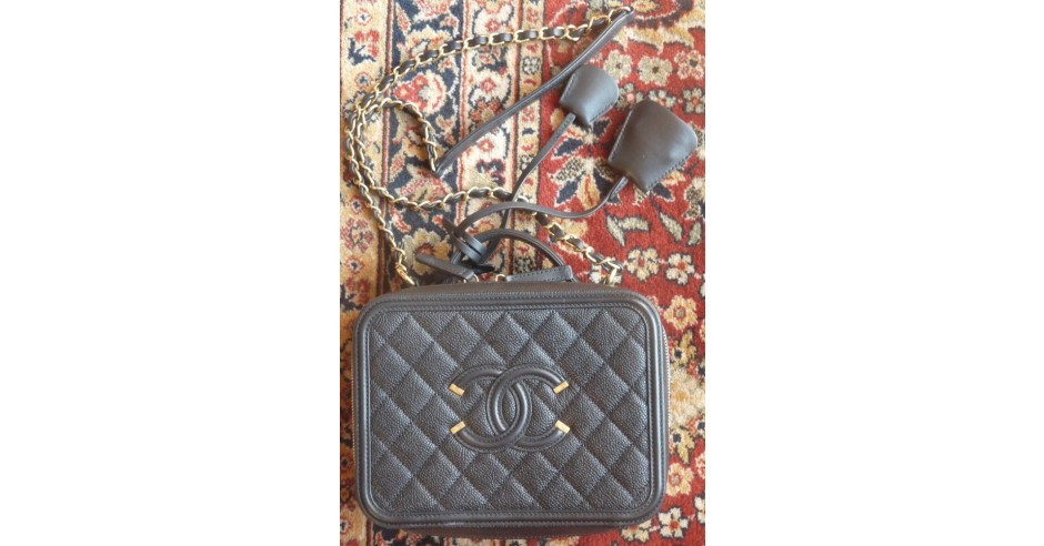 Geanta dama din piele naturala neagra , Coco Chanel , autentica ...