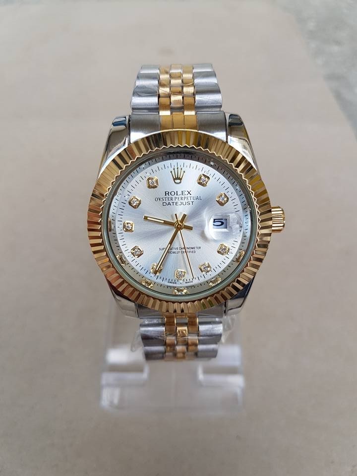 Ceas barbatesc Rolex Oyster gri-auriu NOU elegant metalic | arhiva ...