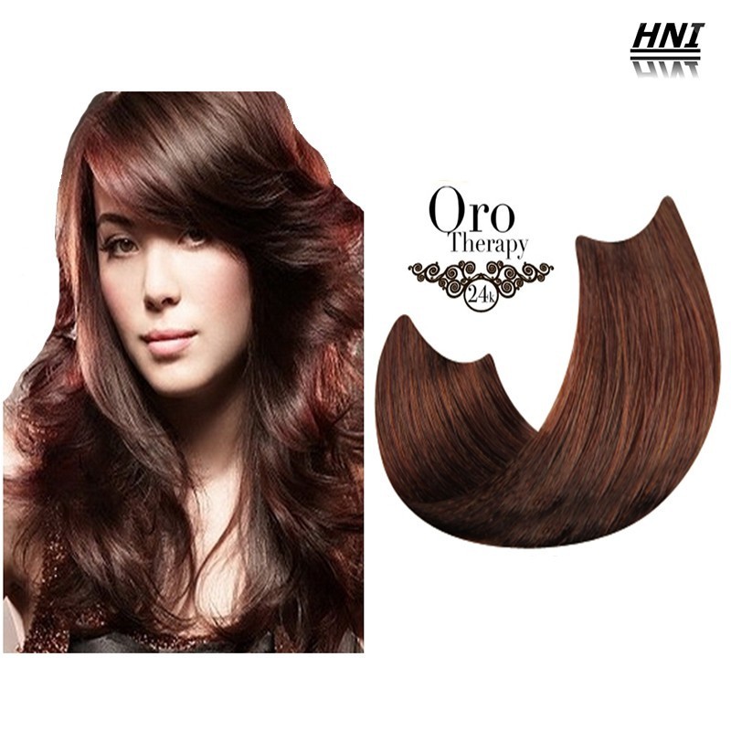 Vopsea de par aramiu roscat inchis Oro Therapy fara amoniac 6.46 ...