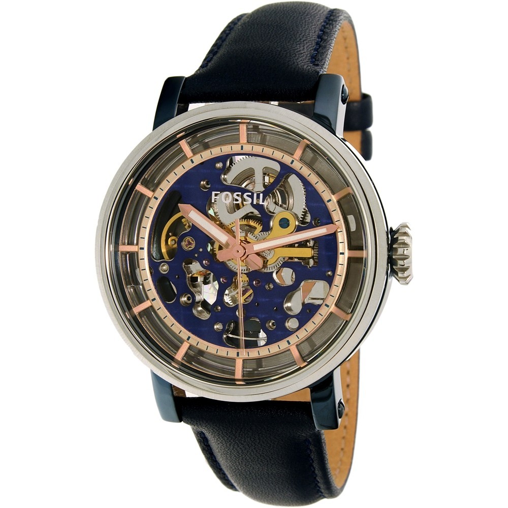 Ceas Fossil dama Original Boyfriend ME3136 albastru Leather Automatic ...