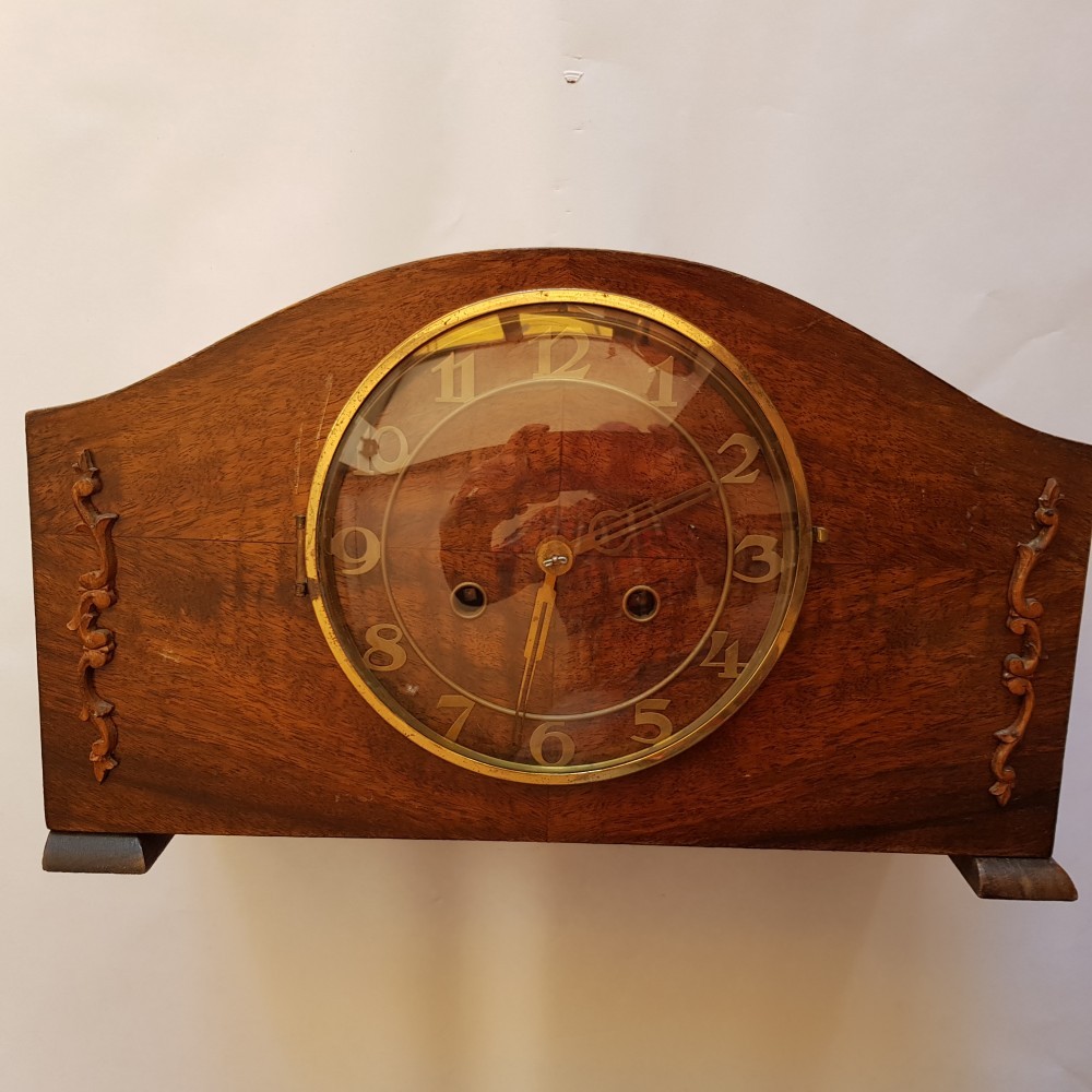 CEAS DE BIROU CU PENDUL CU GONG LA ORA SI JUMATATE-ART-DECO-GERMANIA ...