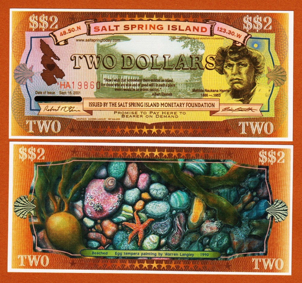 CANADA , SALT SPRING ISLAND = LOCAL MONEY = 2 DOLARI 2001 - P 902 b ...