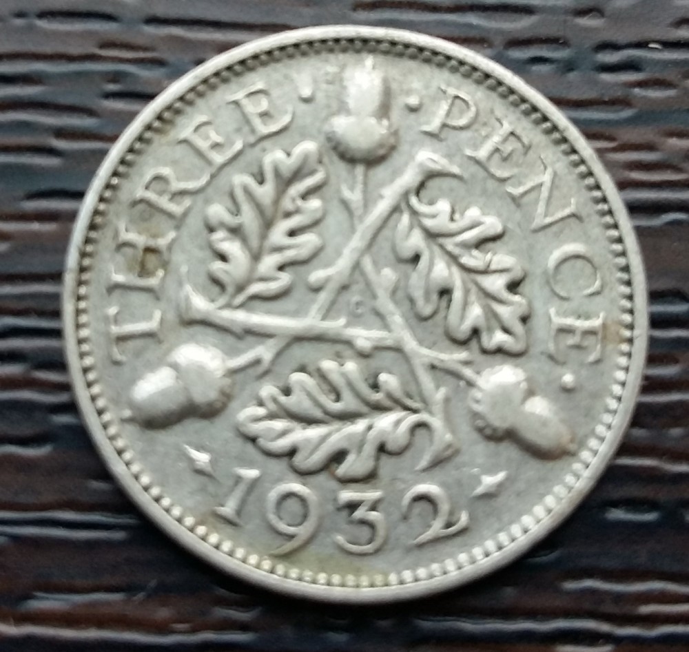 (A384) MONEDA DIN ARGINT ANGLIA - 3 PENCE 1932 | arhiva Okazii.ro