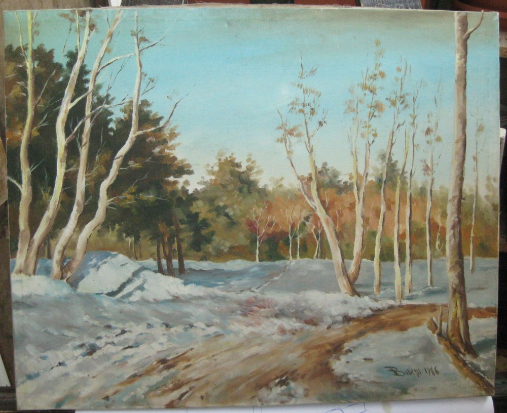 Mircea Beksi Peisaj de toamna tarzie tablou pictura ulei 38x48cm ...