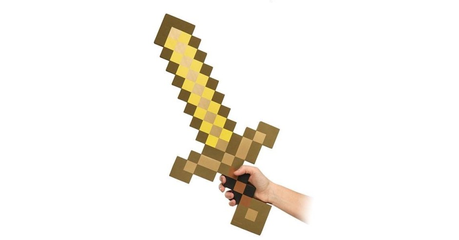 Sabie Spuma Minecraft - Gold Sword Sabie, Arma jucarie lungime 60 cm ...