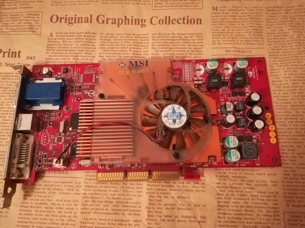 Placa video AGP DEFECTA MSI nVidia GeForce4 Ti 4600 artefacte | arhiva ...