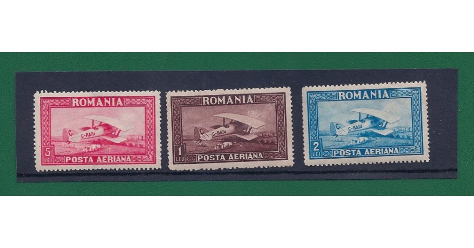 ROMANIA 1928 - POSTA AERIANA C. RAIU, MNH - LP 80 (filigran vertical ...