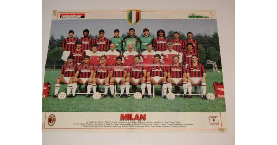 Poster-echipa de fotbal - AC MILAN (Italia) sezonul 1988/1989 | arhiva ...