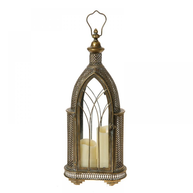 Felinar decor metal Golden 22x56 cm | arhiva Okazii.ro