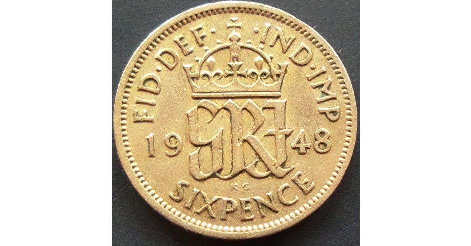 Moneda 6 (SIX) PENCE - Marea Britanie / ANGLIA, anul 1948 *cod 4226 ...