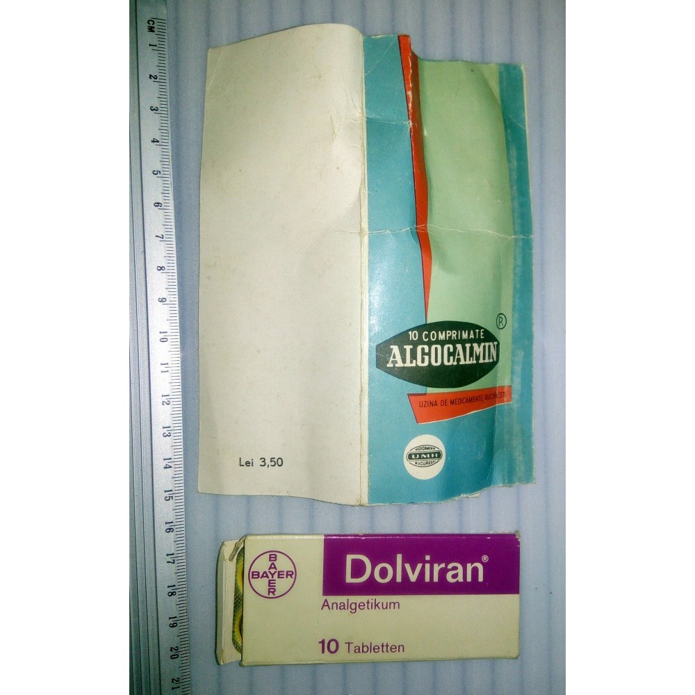 LOT AMBALAJE MEDICAMENTE PENTRU COLECTIONAT , ANII 80 , ALGOCALMIN ...