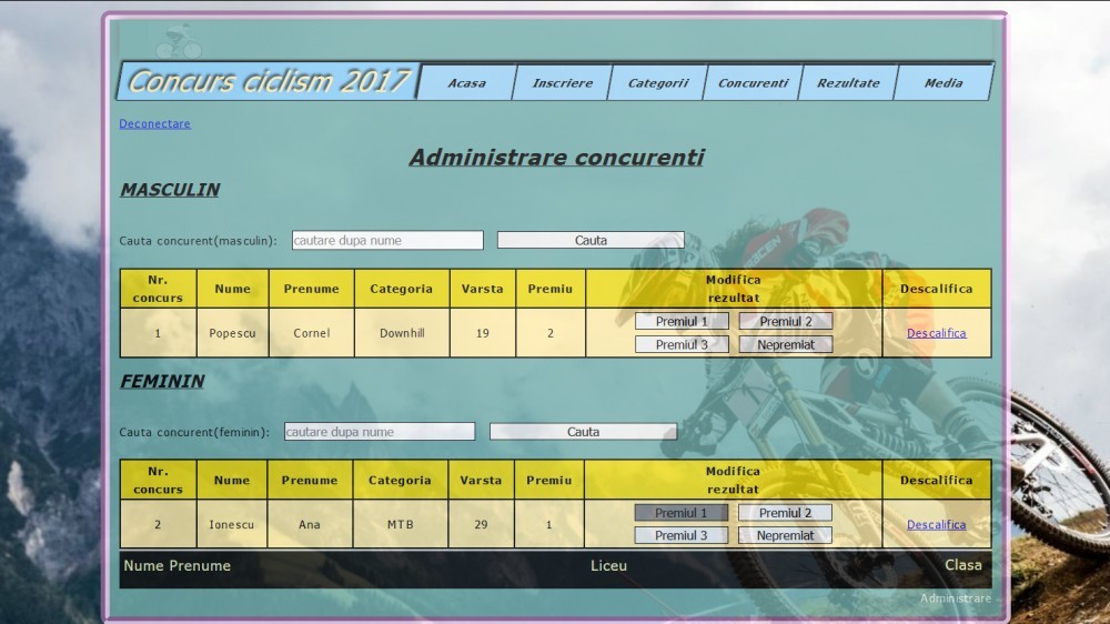 Proiect Atestat Informatica (website HTML+PHP+MySQL+JS) | arhiva Okazii.ro