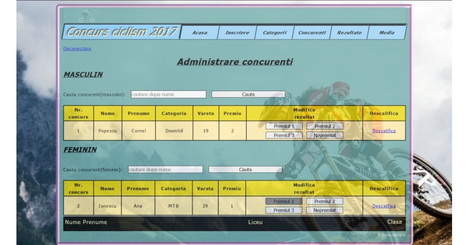 Proiect Atestat Informatica (website HTML+PHP+MySQL+JS) | arhiva Okazii.ro