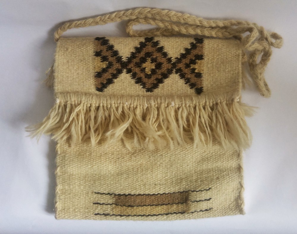 Straita traista traditionala din lana, 27x27 cm, etno, accesoriu costum ...