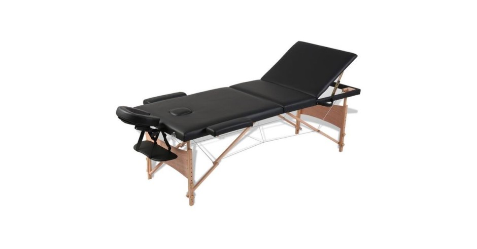 Masa de masaj pliabila 3 par?i cadru din lemn Negru | arhiva Okazii.ro