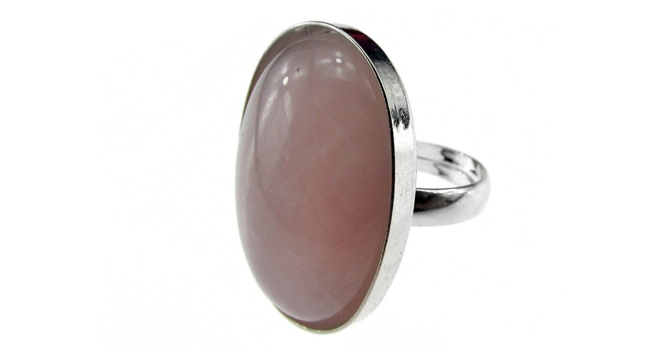 Inel argint masiv reglabil cu cuart roz natural | arhiva Okazii.ro