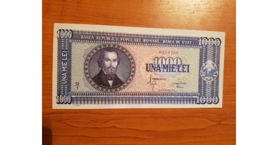 BANCNOTA 1000 LEI, ANUL 1950, BANCNOTE ROMANESTI, STARE IMPECABILA ...