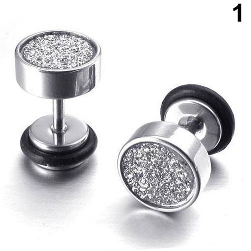 Cercei barbell barbati argintiu cu pietricele 8 mm | arhiva Okazii.ro