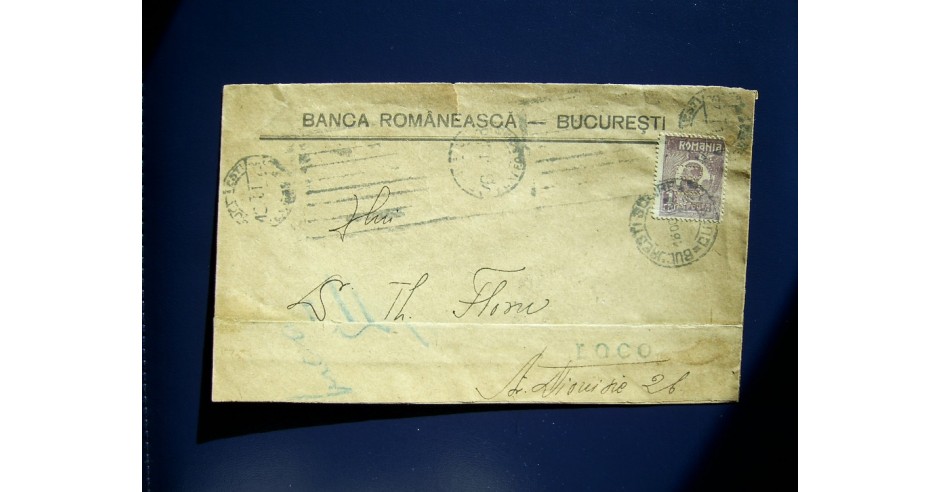 Plic circulat cu timbru perfin " Banca Romaneasca Bucuresti" | arhiva ...
