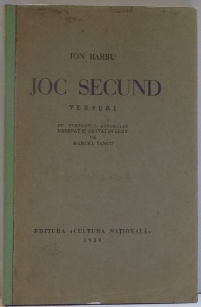JOC SECUND , VERSURI de ION BARBU , 1930 | arhiva Okazii.ro