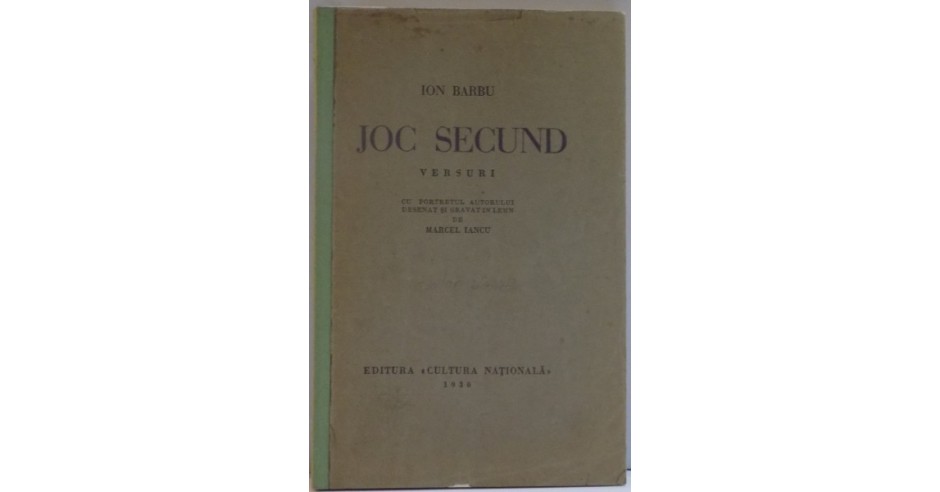 JOC SECUND , VERSURI de ION BARBU , 1930 | arhiva Okazii.ro