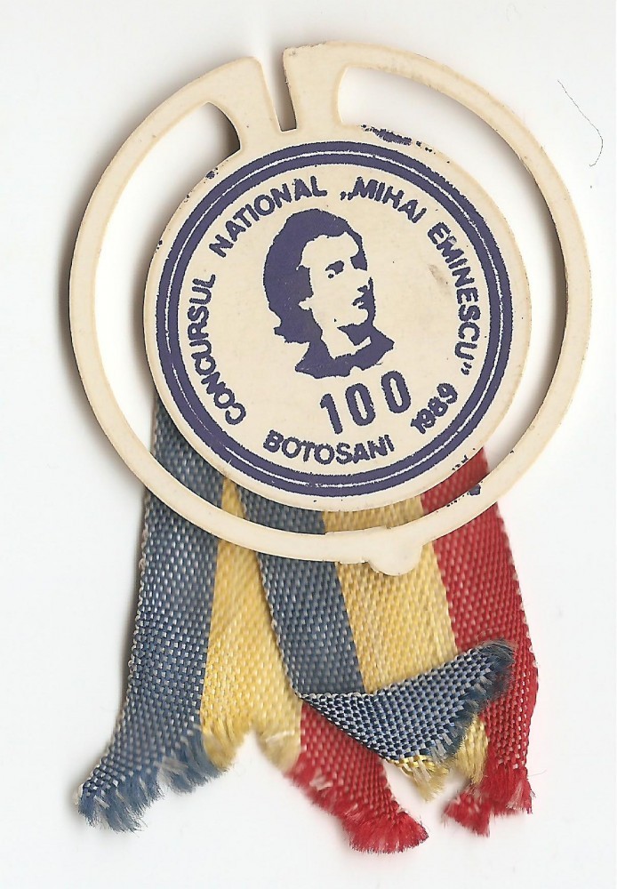INSIGNA , ECUSON CONCURS NATIONAL ,EMINESCU 1989-RAR | arhiva Okazii.ro