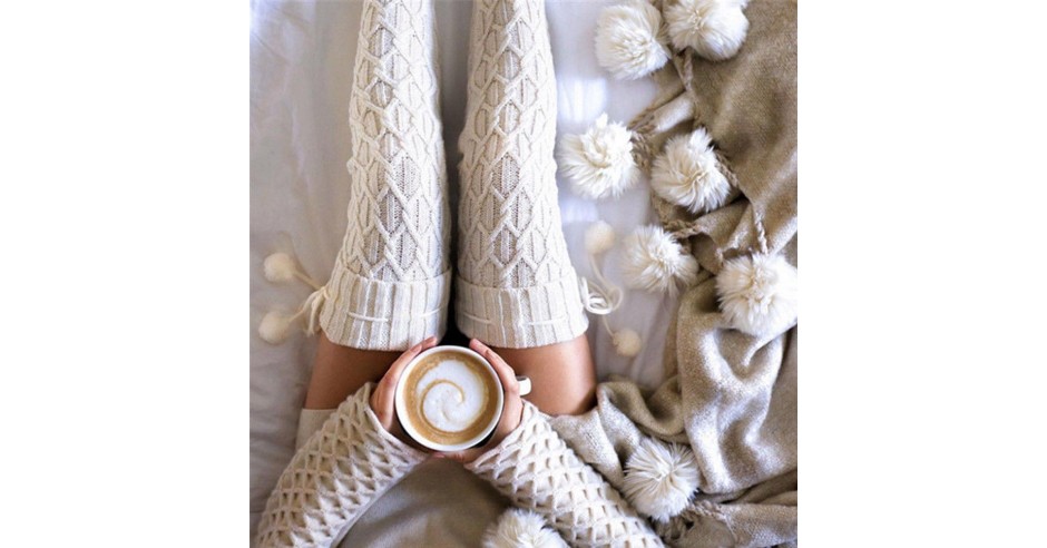 Ciorapi Dama Peste genunchi de Iarna Caldurosi Hand Made Sosete Lungi ...