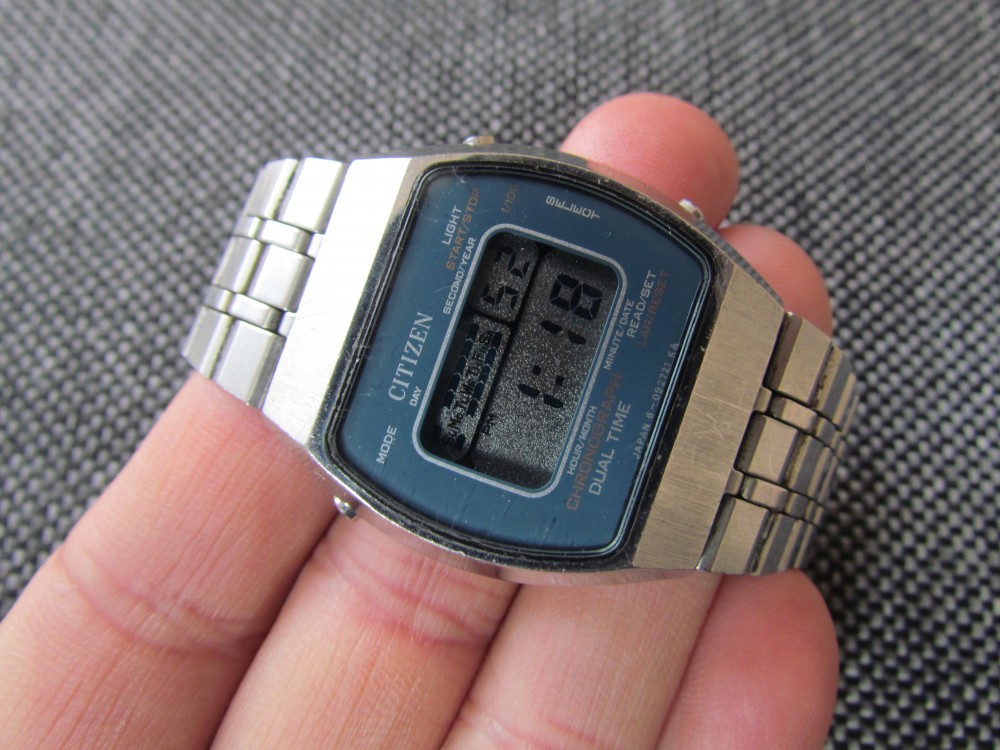 CEAS CITIZEN CRYSTRON 41-2091 CHRONOGRAPH DUAL TIME QUARTZ DIGITAL LCD ...